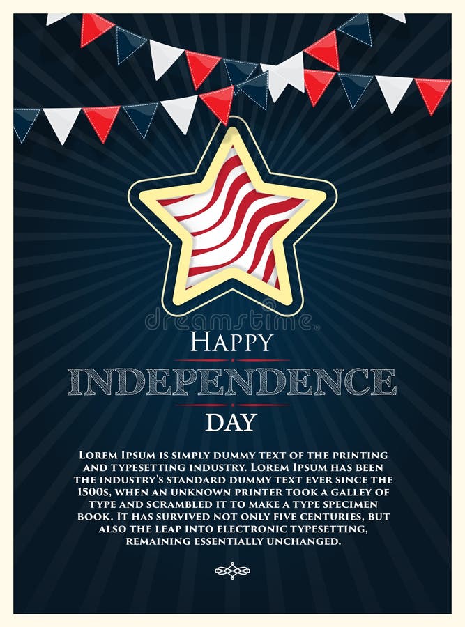 Independence Day American Signs with Flag Stripes, Vector Illustration ...