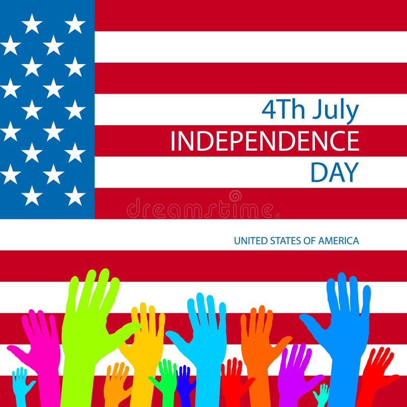 Independence Day American Signs Hanging with Chain, Vector Illustration ...