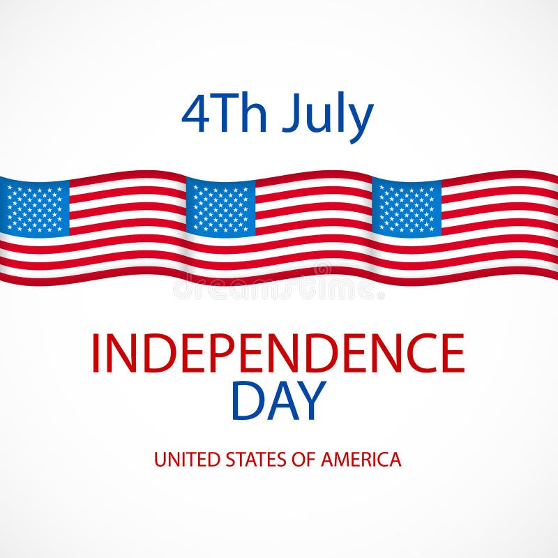 Independence Day American Signs Hanging with Chain, Vector Illustration ...