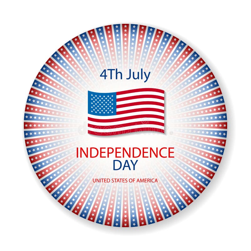 Independence Day American Signs Hanging with Chain, Vector Illustration ...