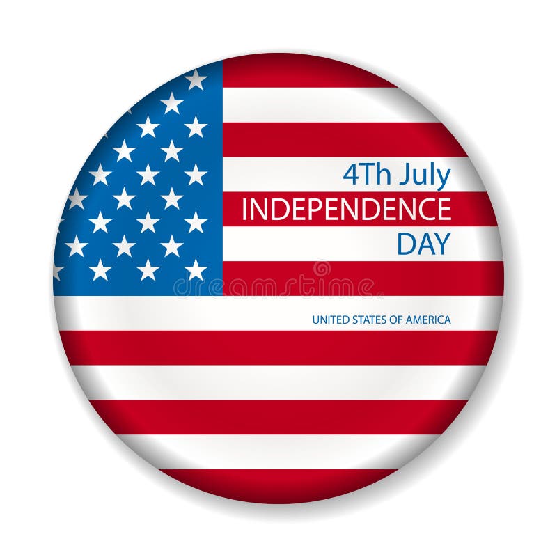 Independence Day American Signs Hanging with Chain, Vector Illustration ...