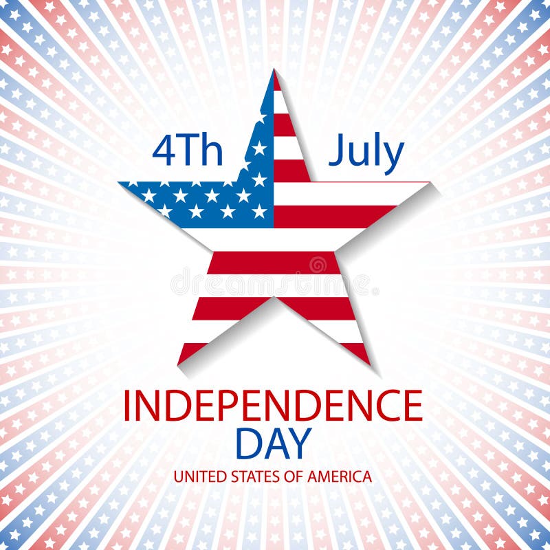 Independence Day American Signs Hanging with Chain, Vector Illustration ...