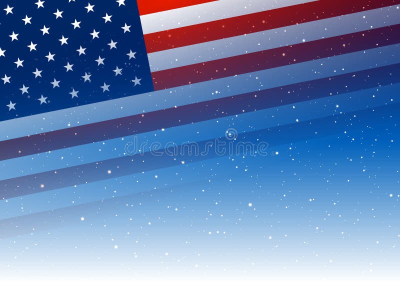 Independence Day Background with American Flag on Night Starry Sky ...