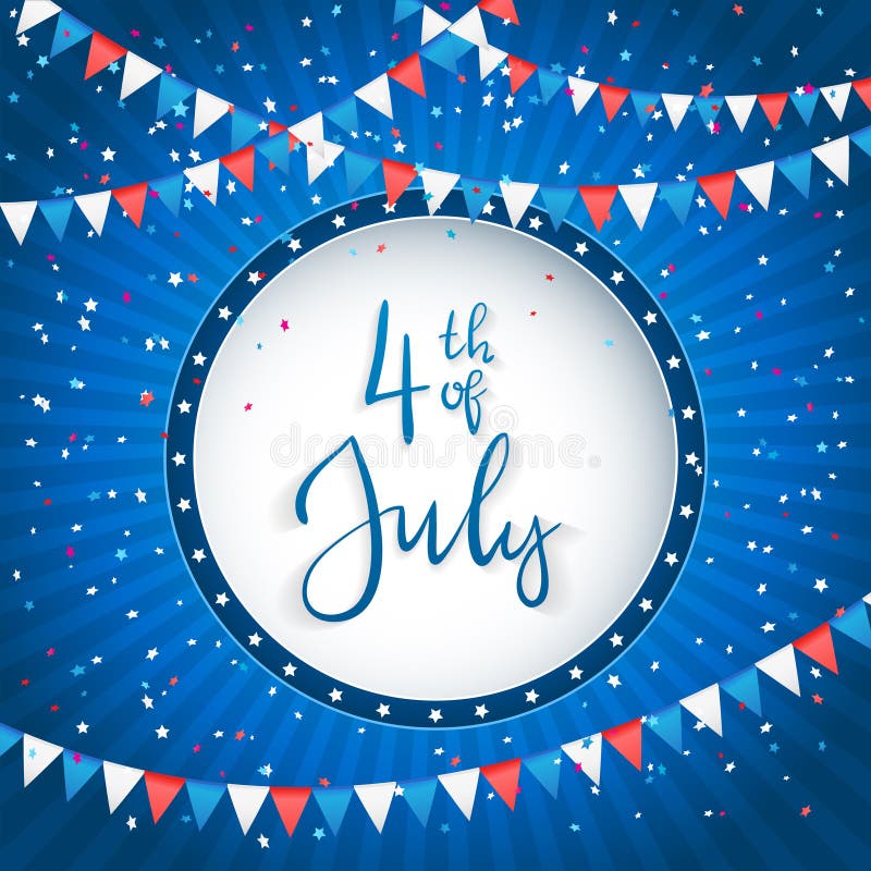 Independence Day Background with Banner and Text 4th of July Stock ...
