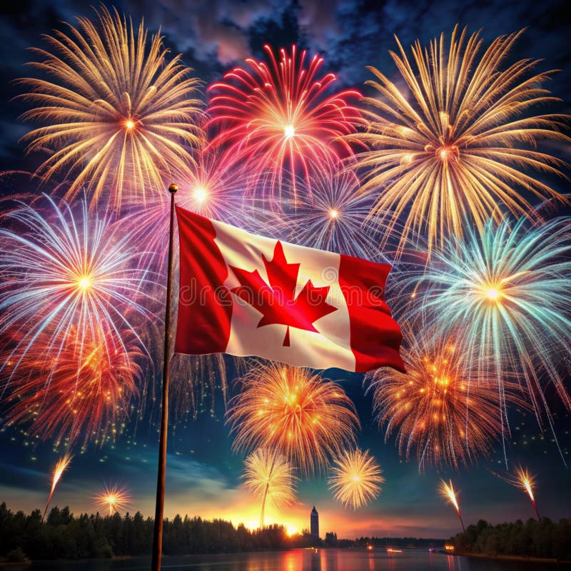 Independence Day in the Canada Stock Illustration - Illustration of ...