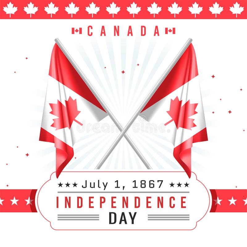Independence Day of Canada with Flag Stock Illustration - Illustration ...