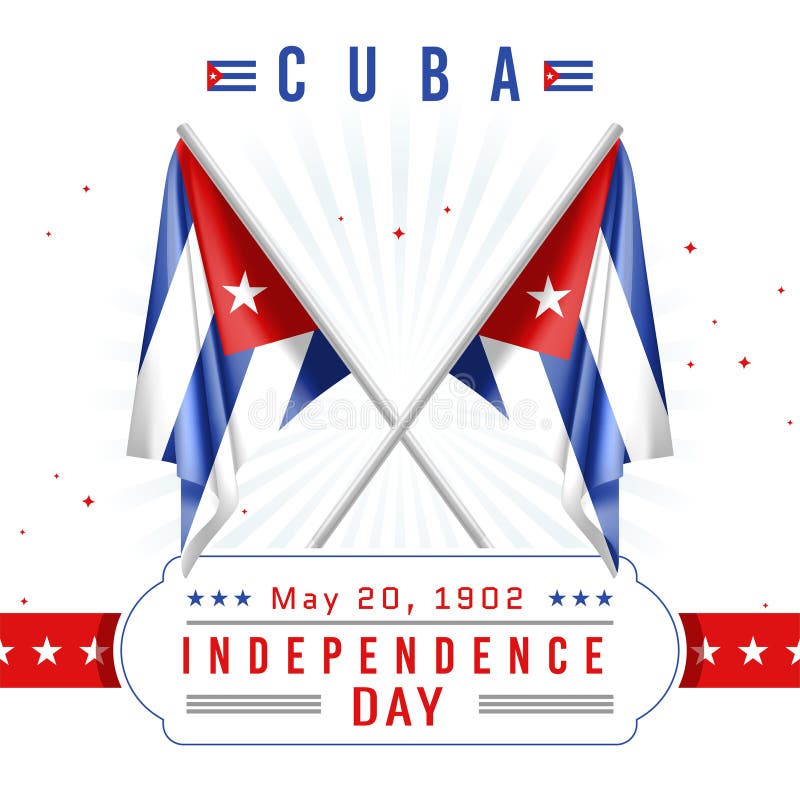 Independence Day of Cuba with Flag Stock Illustration - Illustration of ...