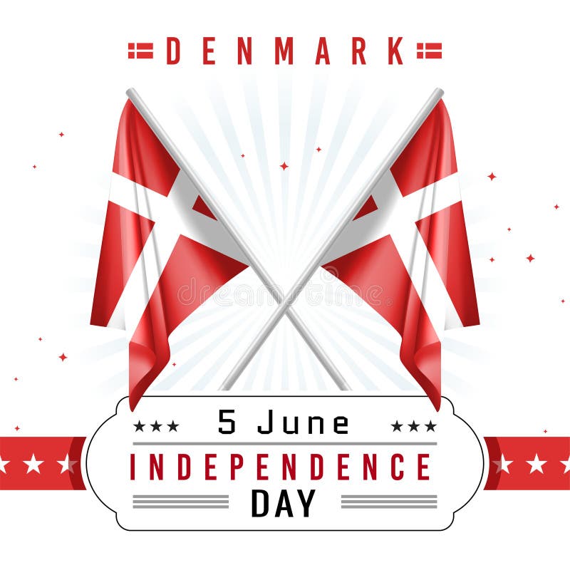 Independence Day of Denmark with Flag Stock Illustration - Illustration ...