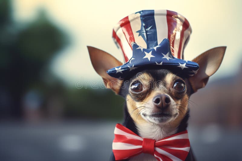 Independence Day. Dog with American Flag Stock Illustration ...
