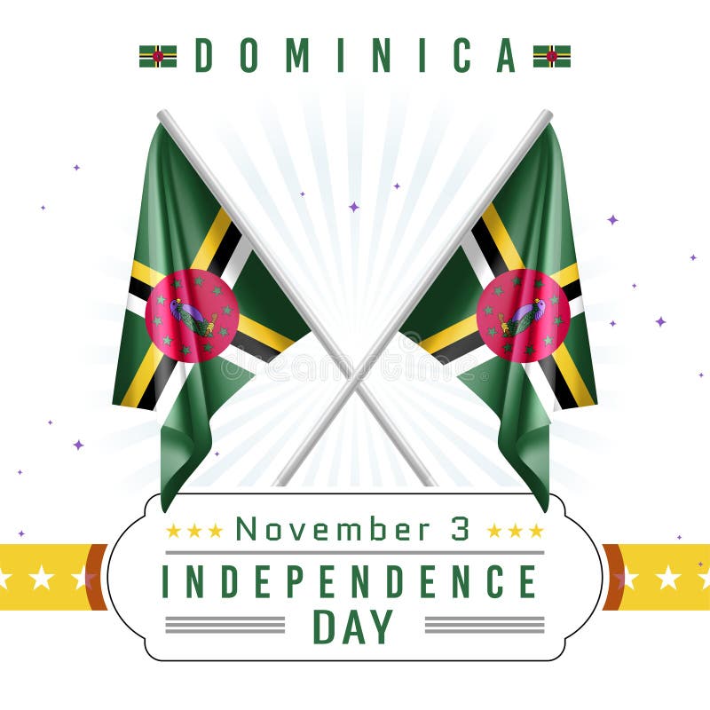 Independence Day of Dominica with Flag Stock Illustration ...