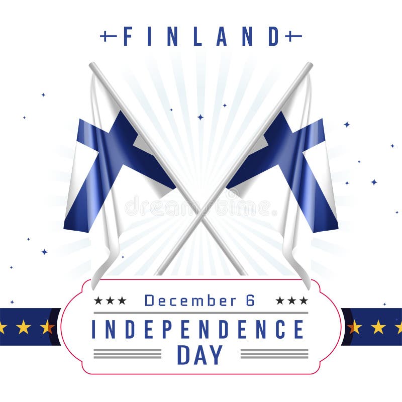 Independence Day of Finland with Flag Stock Illustration - Illustration ...