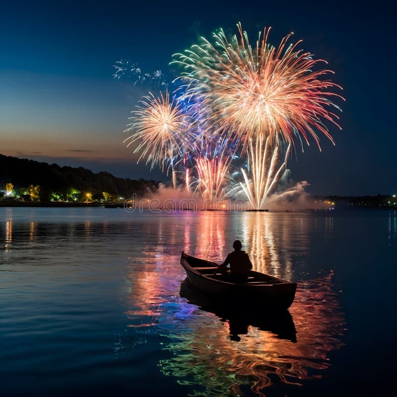 Celebrating Freedom Stunning Fireworks Over Stock Photos - Free ...