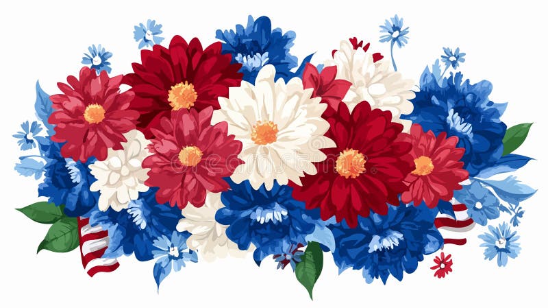 Independence Day Flower Bouquet Vector Isolated Stock Vector ...