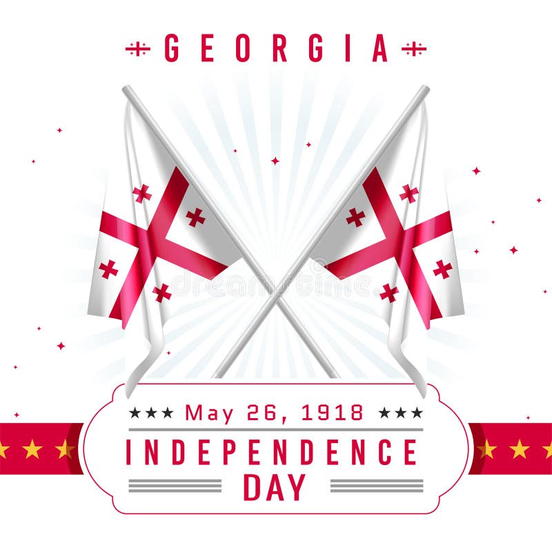 Independence Day of Georgia with Flag Stock Illustration - Illustration ...