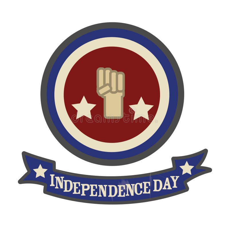 Independence Day Hand Label. Vector Illustration Decorative Design ...