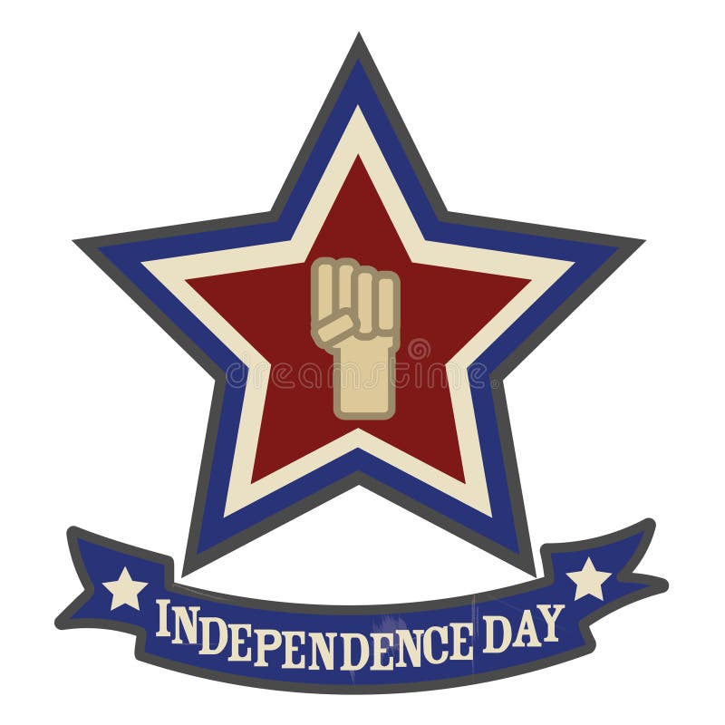 Independence Day Hand Label. Vector Illustration Decorative Design ...