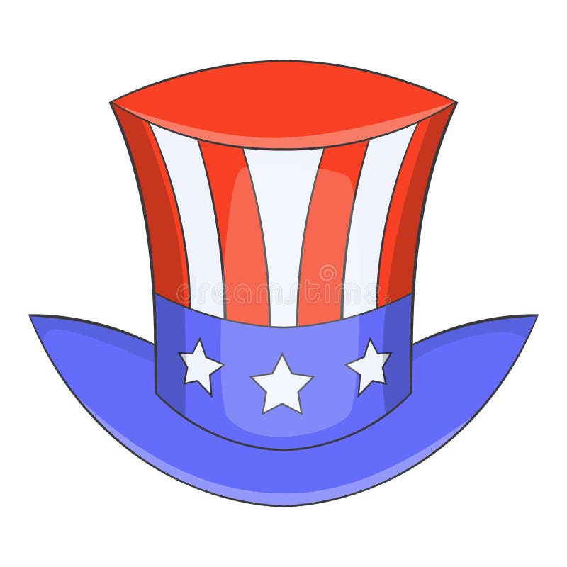Independence Day Hat Icon, Cartoon Style Stock Vector - Illustration of ...