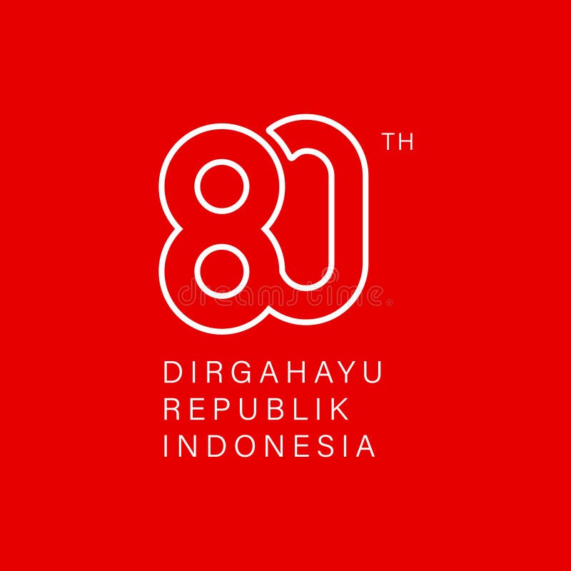 Independence Day of Indonesia 80th Logo Graphic Stock Vector ...