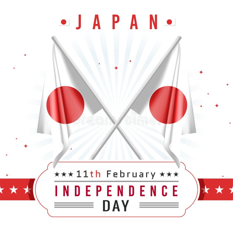 Independence Day of Japan with Flag Stock Illustration - Illustration ...