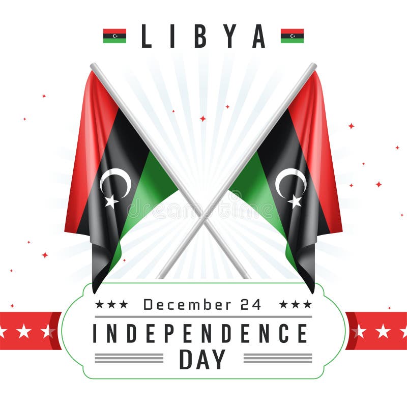 Independence Day of Libya with Flag Stock Illustration - Illustration ...