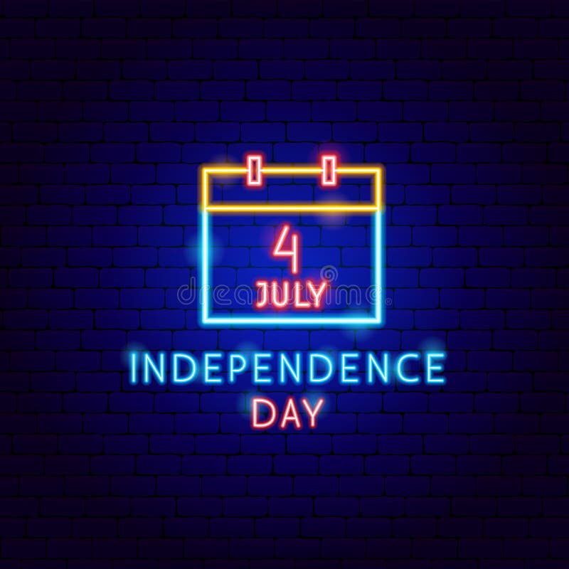 Independence Day Neon Label Stock Vector - Illustration of nation ...