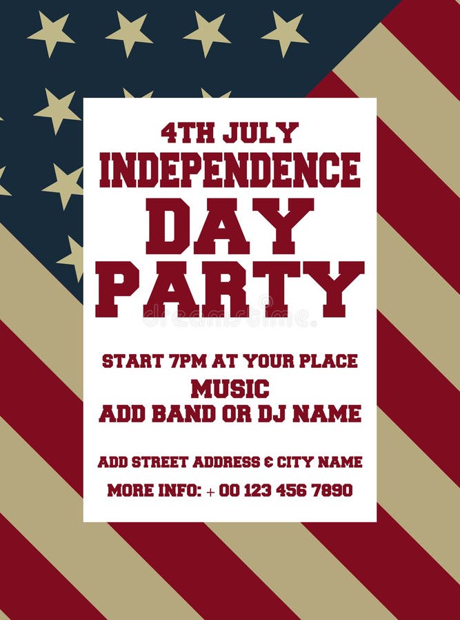 Independence Day Party Flyer Poster Social Media Post Design Stock ...