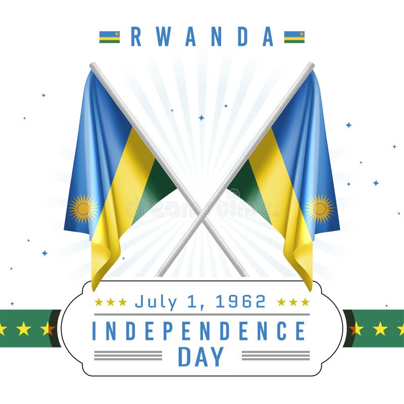 Independence Day of Rwanda with Flag Stock Illustration - Illustration ...