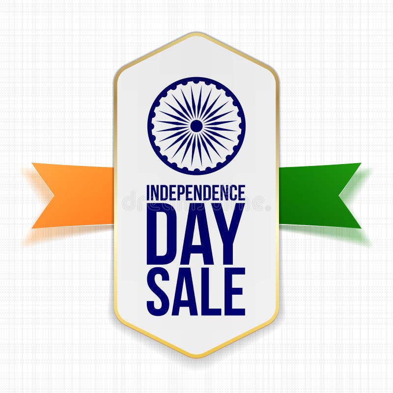 Independence Day Sale Label with Ribbon Stock Vector - Illustration of ...