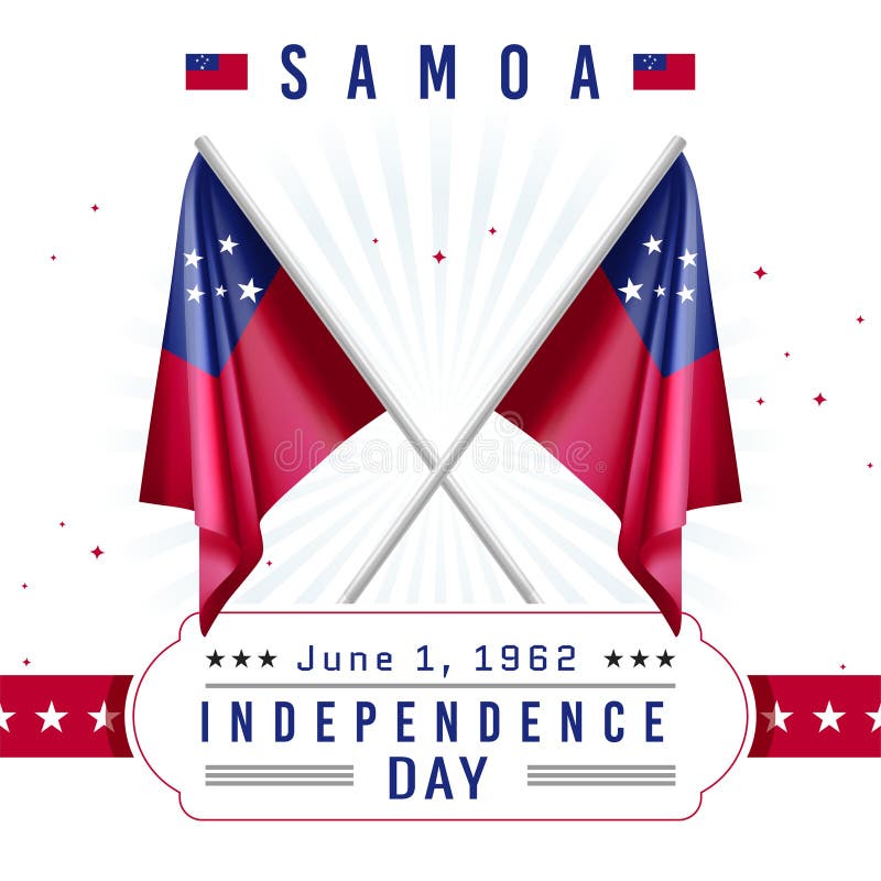 Independence Day of Samoa with Flag Stock Illustration - Illustration ...