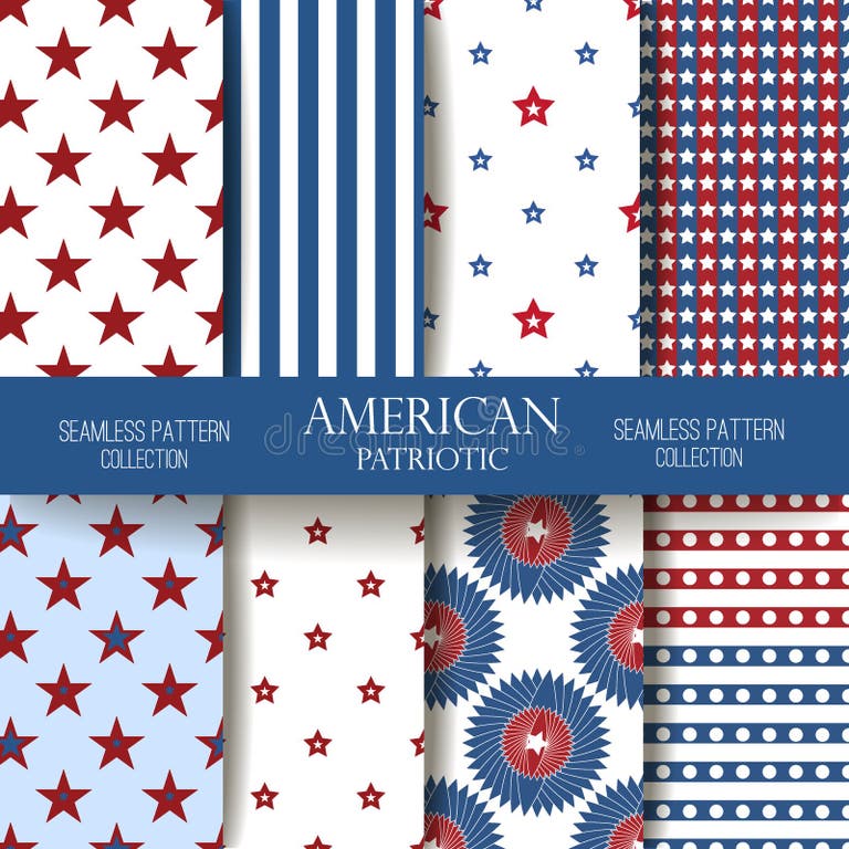 Independence Day Seamless Pattern Vector Set. Stock Vector ...