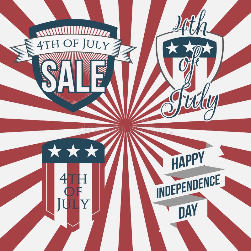 Independence Day 4th of July Labels Collection Stock Vector ...
