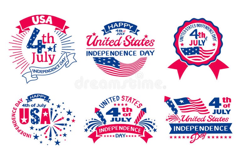 Independence Day 4th of July . Set of Various America Badges and ...
