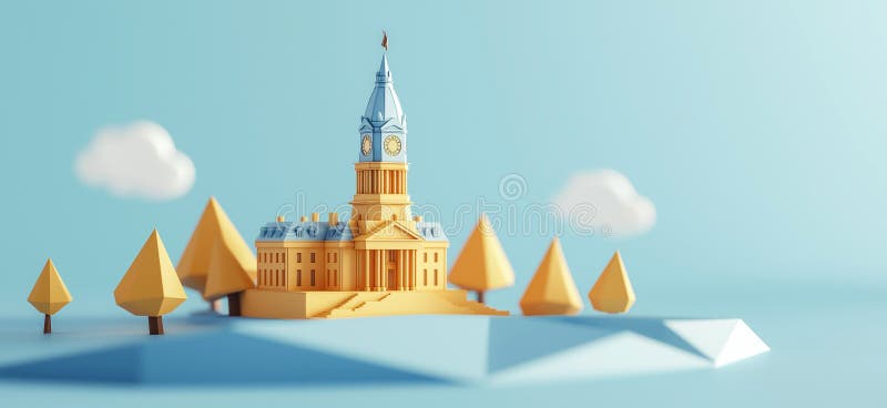 Independence Hall. 3D Rendering of Independence Hall in Philadelphia ...