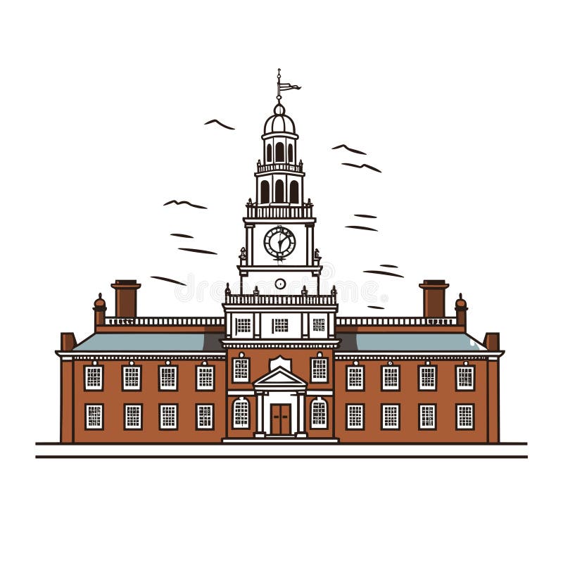 Drawing Independence Hall Stock Illustrations – 81 Drawing Independence ...