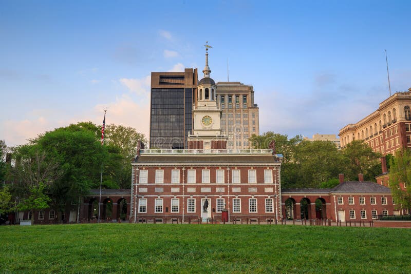 Independence Hall in Philadelphia Stock Photo - Image of american, blue ...