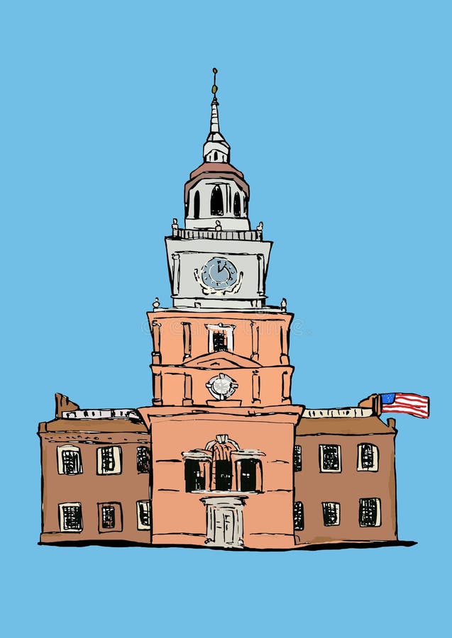 Independence Hall In Philadelphia Stock Vector - Illustration of ...