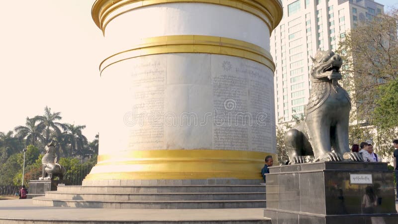 Independence Monument in Maha Bandoola Park, Yangon Stock Footage ...