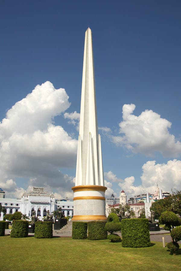The Independence Monument Which is an Obelisk in Maha Bandula Park ...