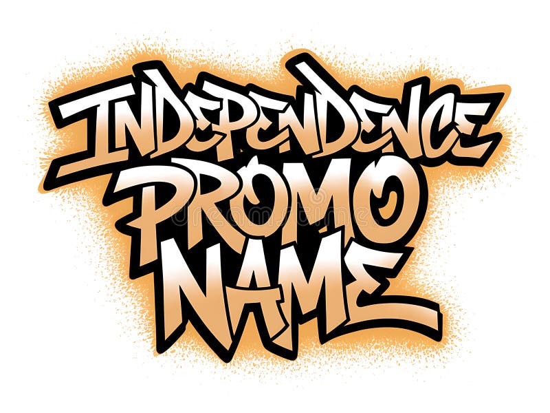 Independence Promo Name in Graffiti Style Stock Illustration ...