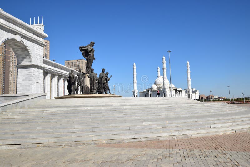 Independence Square in Astana Editorial Stock Image - Image of statue ...