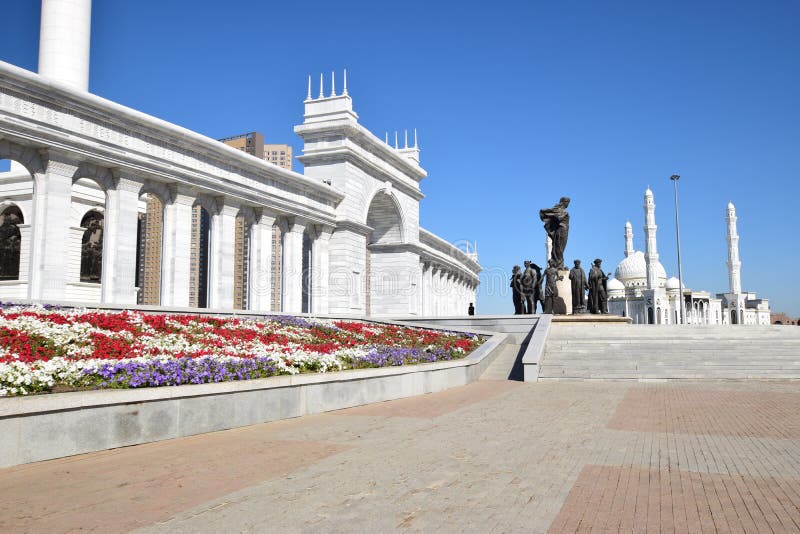 Independence Square in Astana Editorial Photography - Image of column ...