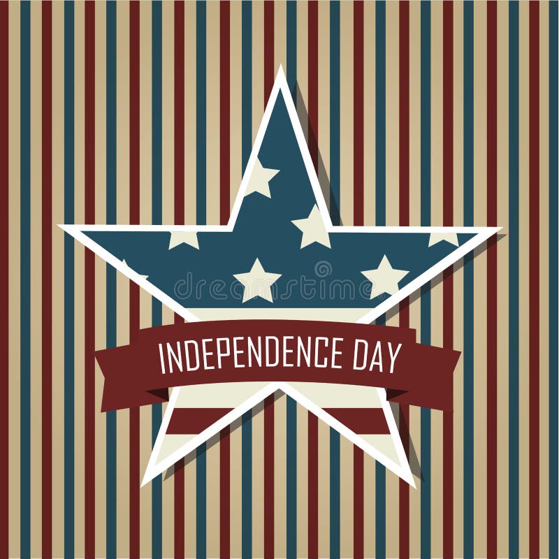 Independence Day with Star in National Flag Colors Stock Vector ...