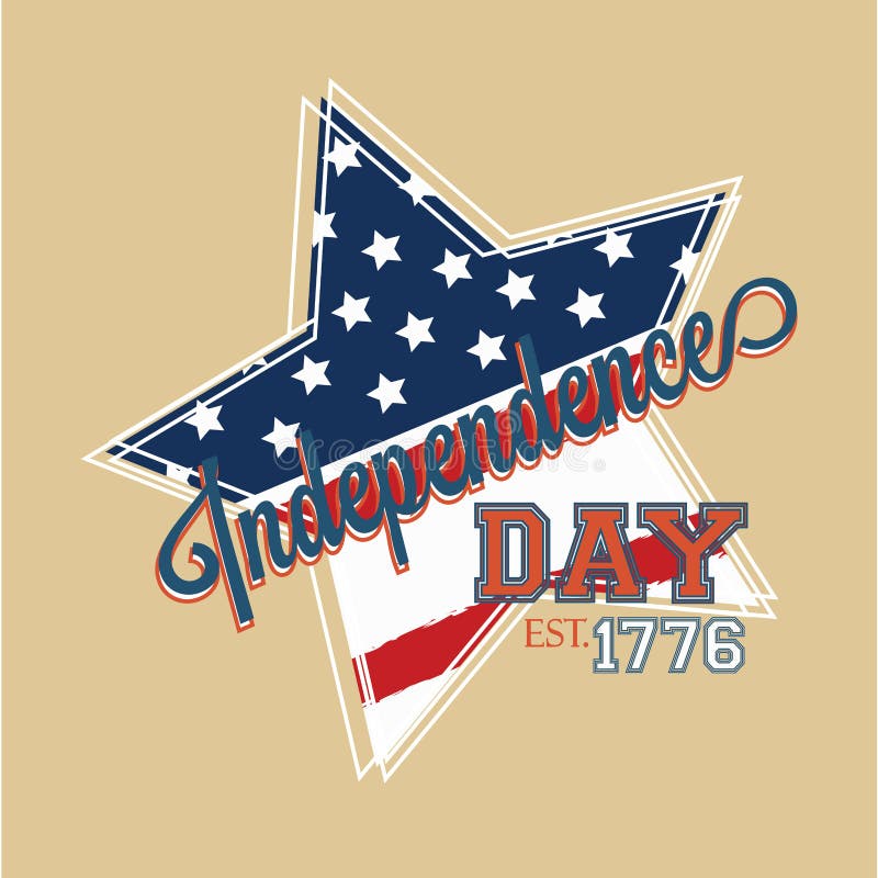 Independence Day with Star in National Flag Colors Stock Vector ...
