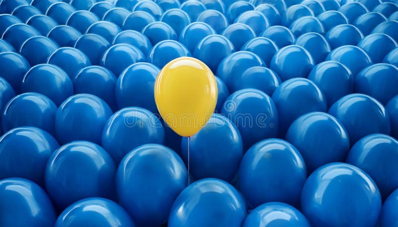 Independence, Think Different and Uniqueness Concept with Yellow ...