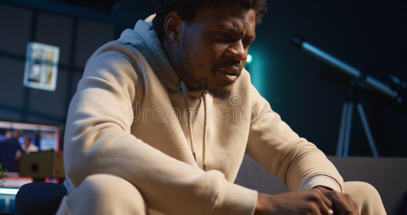 Independent Black Man Using Laptop for Remote Job Tasks on a Coffee ...