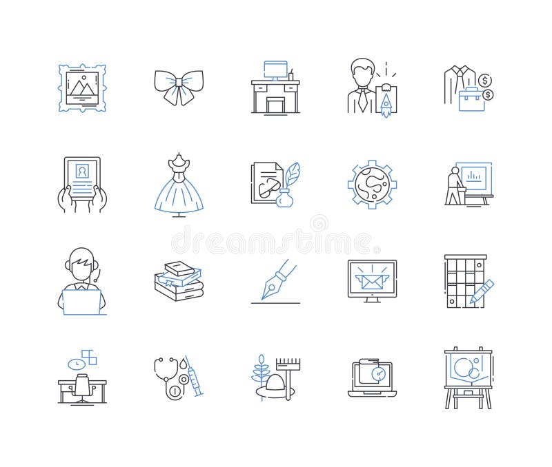 Independent Developer Line Icons Collection. Innovative, Agile, Self ...