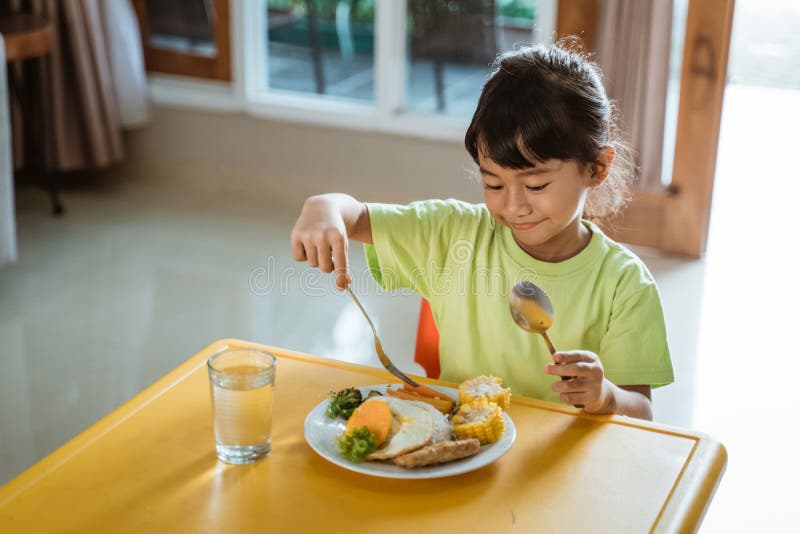 Independent Kid Self Eating at Home Stock Image - Image of funny ...
