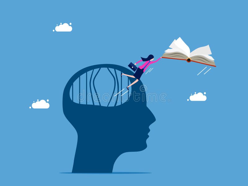 Independent with Knowledge and Learning. Businesswoman Escapes from ...