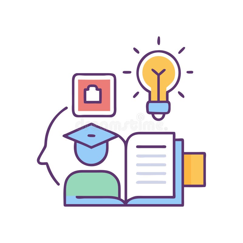 Independent Learning Icon stock vector. Illustration of line - 351937165
