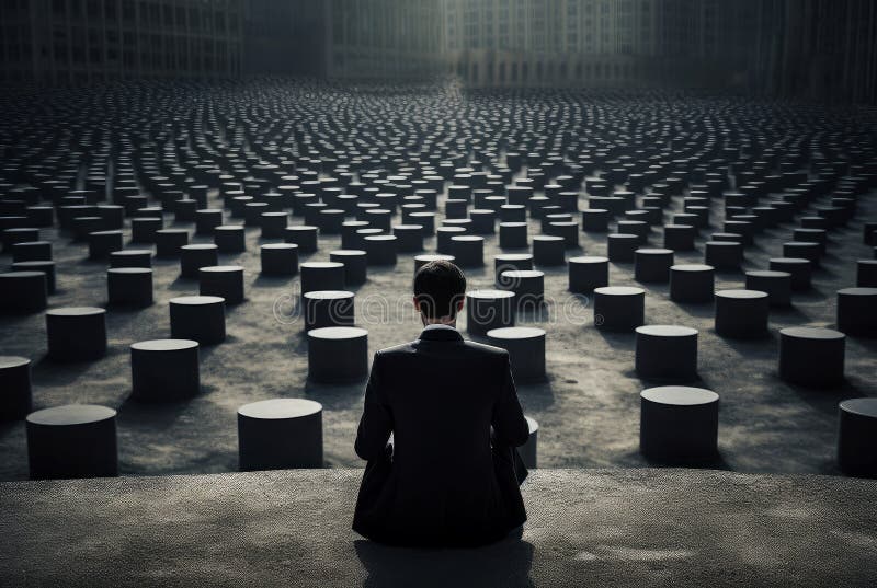 Independent Man Executive Alone Thinking. Generate Ai Stock Photo ...